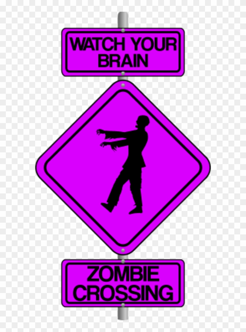Zombie Crossing The Street Comic Traffic Sign - Zombies Traffic Sign ...