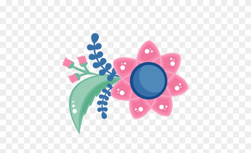 May Flowers Clip Art Free For Kids - Blue And Pink Flower Png - Full ...