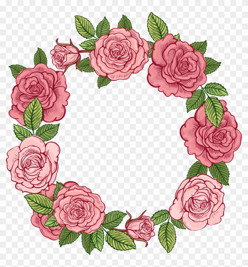 Roses Frame - Pink - Free Transparent PNG Clipart Images Download