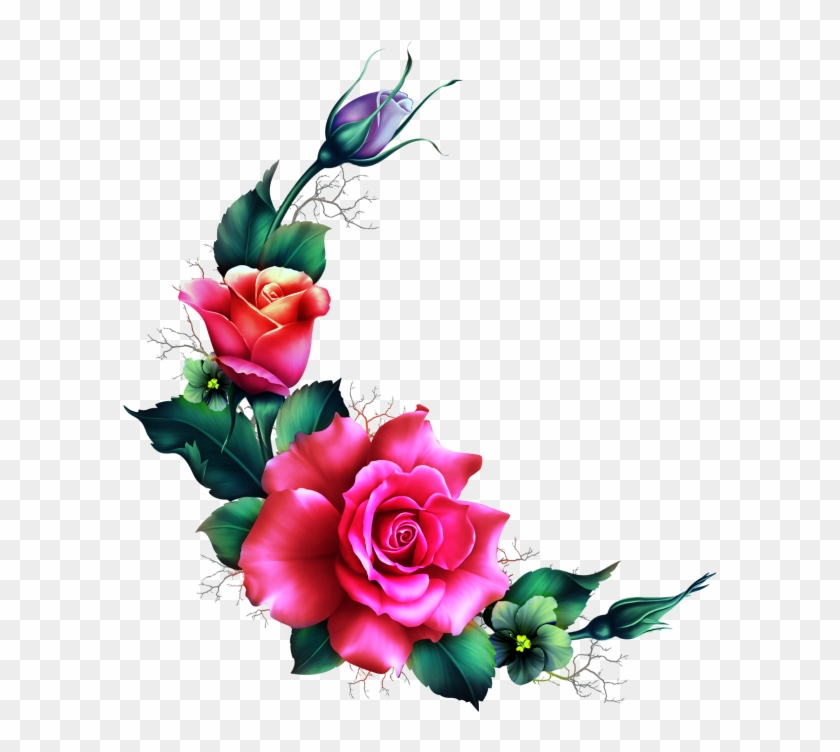 Roses 2 Page Esquineros De Rosas Full Size Png Clipart Images