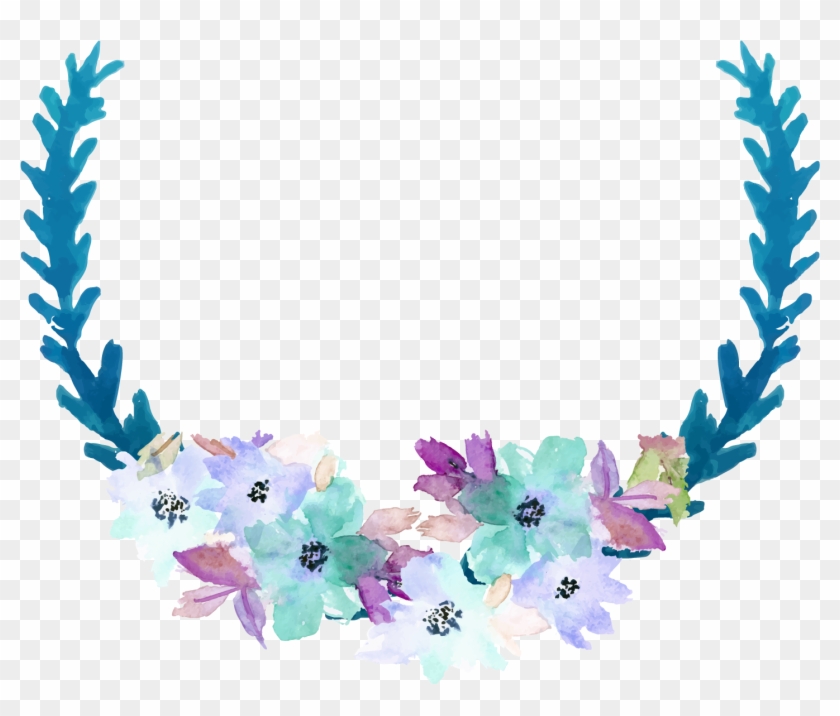 Blue Clip Art - Blue Watercolor Flower Clipart - Full Size PNG Clipart ...