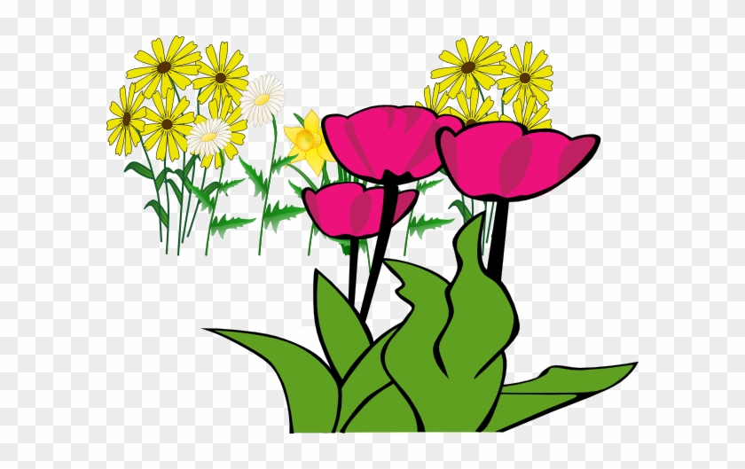 Some Flowers Clip Art At Clker Vector Clip Art Online, - Bed Of Flowers ...