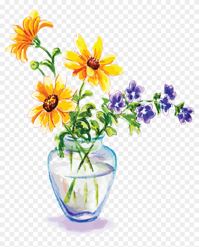 Water Color Flowers - Watercolor Painting - Full Size PNG Clipart ...