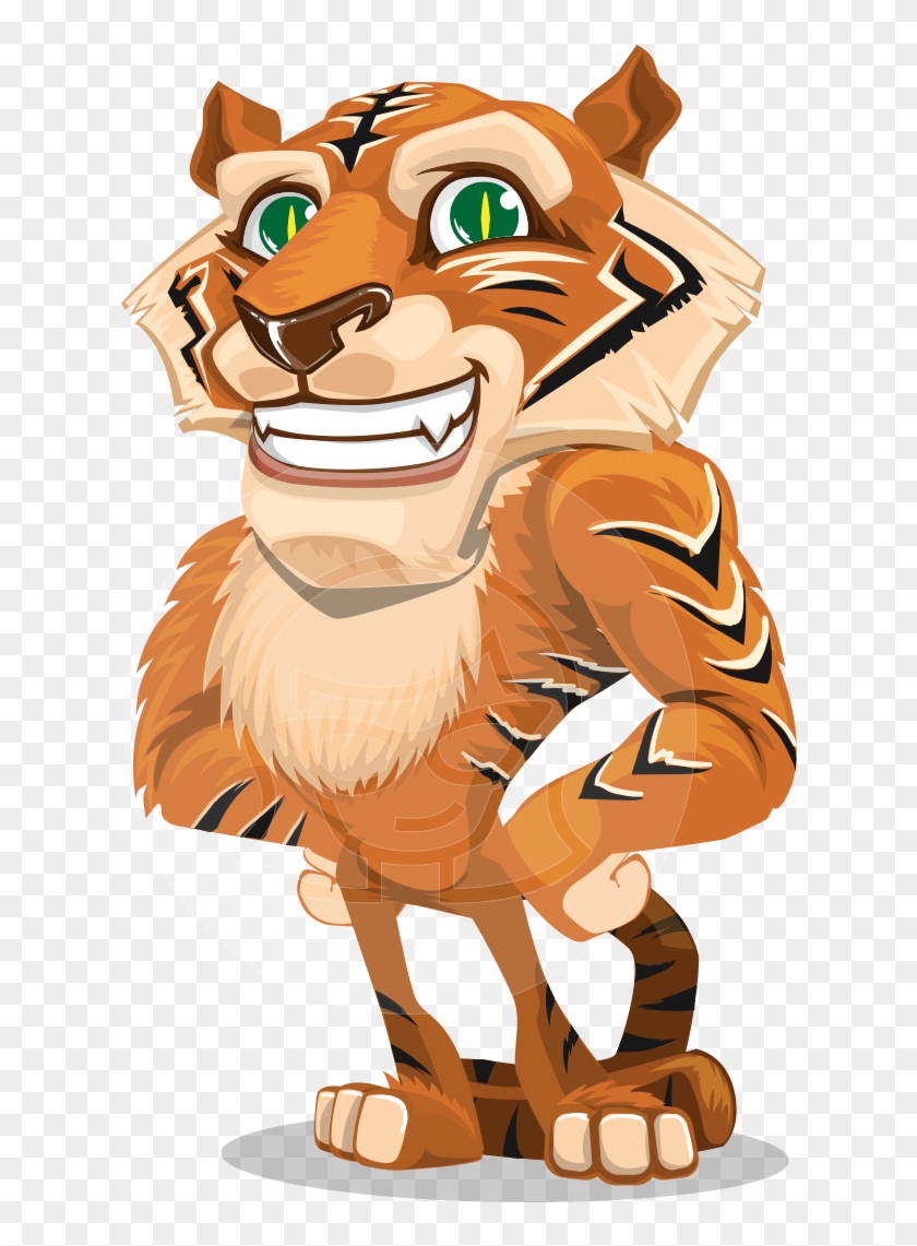 Tiger Lion Clip Art - Cartoon Animal Characters Poses - Full Size PNG ...