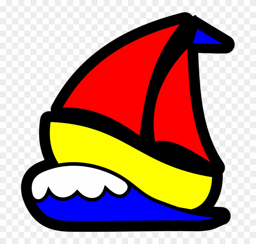 Sailboat Waves Sails Red Sea Water Ocean Boat - Sail Boat Clip Art ...