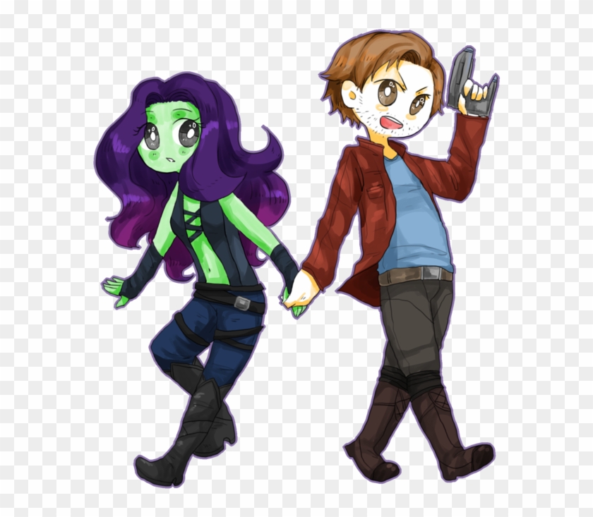 Peter/gamora By Reikiwie - Peter Quill And Gamora - Full Size PNG ...