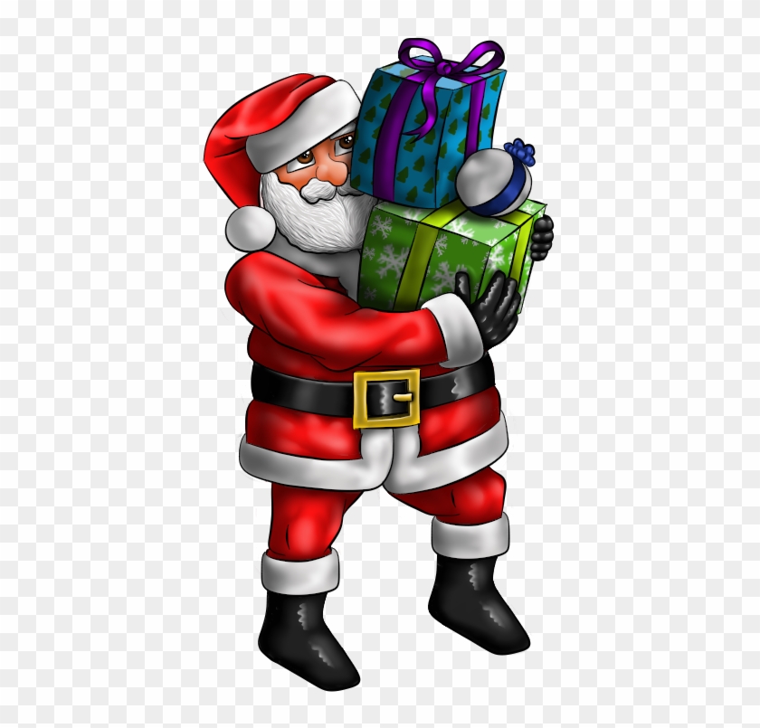 Santa Claus Brining Presents - Santa Claus Draw - Full Size PNG Clipart ...