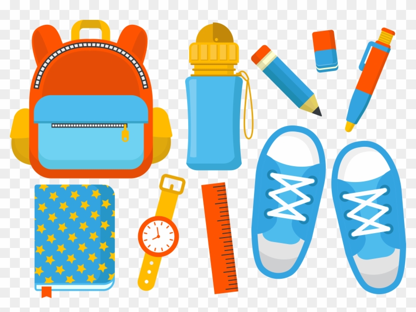 School Supplies Clip Art - Kids Stuff Vector - Full Size PNG Clipart ...