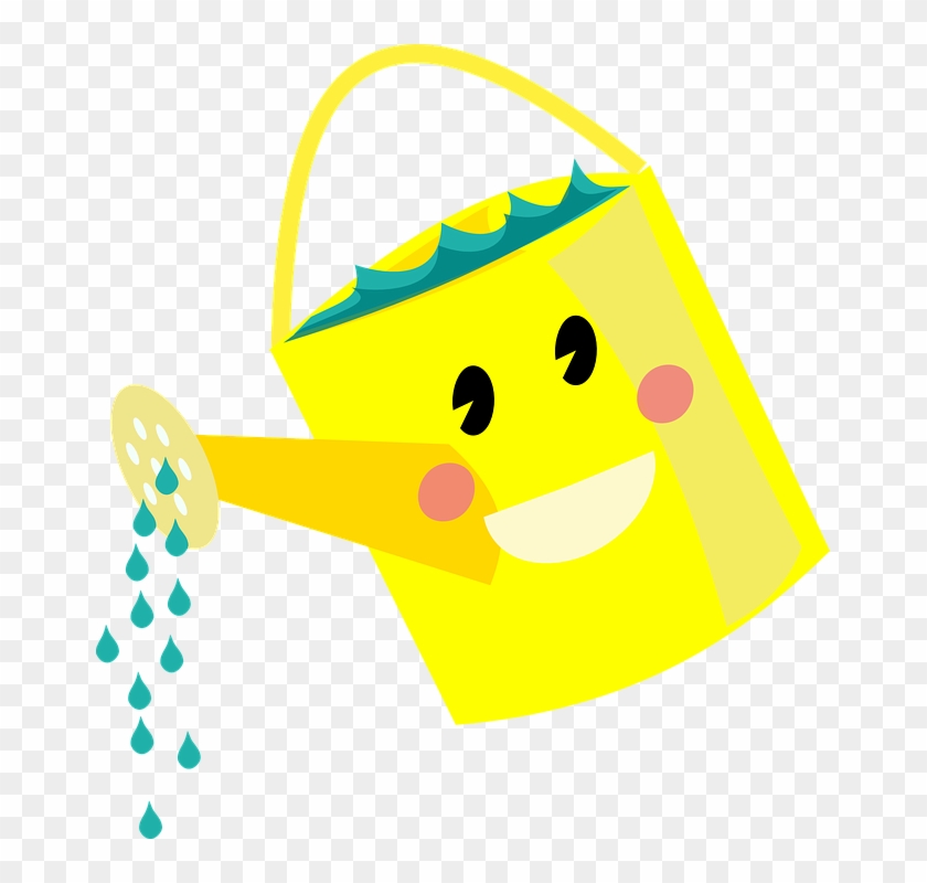 Watering, Can, Pot, Water, Happy, Pour, Garden - Watering Can Cartoon ...