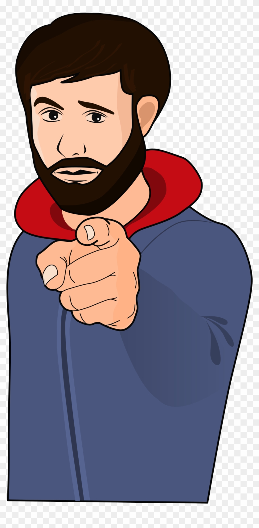 Clipart - Guy Pointing Finger - Full Size PNG Clipart Images Download