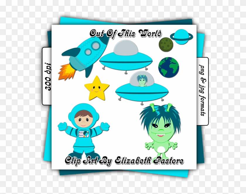 Outer Space Clip Art In Blue - Outer Space - Full Size PNG Clipart ...
