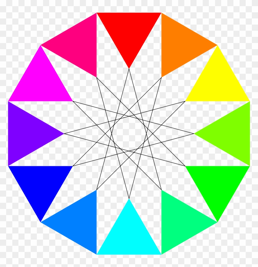 Rainbow Dodecagon And Black Dodecagram - Dodecagon Designs - Full Size ...