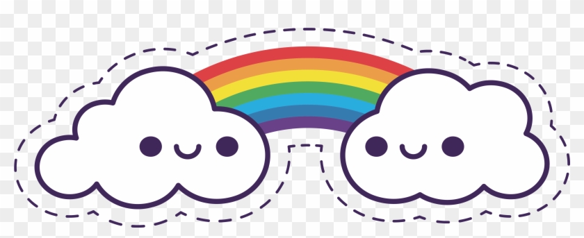 Rainbow Cloud Clip Art - Rainbow With Cloud Cartoon Png - Full Size PNG Clipart Images Download