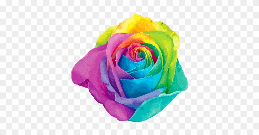 Rainbow Flower - Rainbow Rose Png - Full Size PNG Clipart Images Download