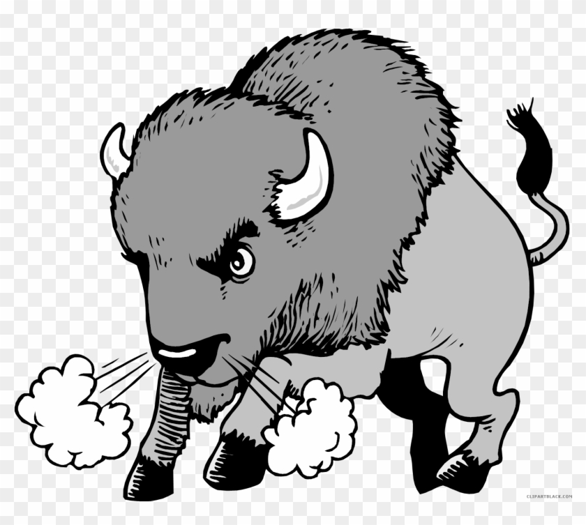 Buffalo Animal Free Black White Clipart Images Clipartblack - Bull ...
