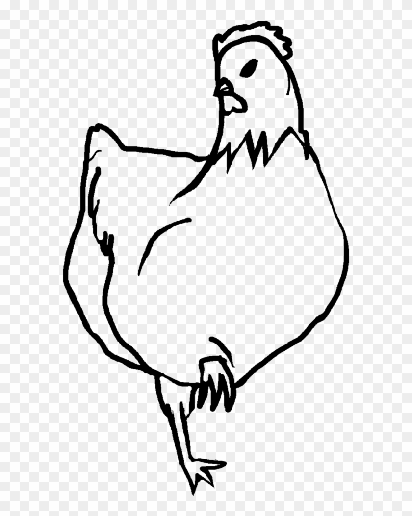 Chicken Lineart By Ipaddoodler - Chicken Lineart - Full Size PNG ...