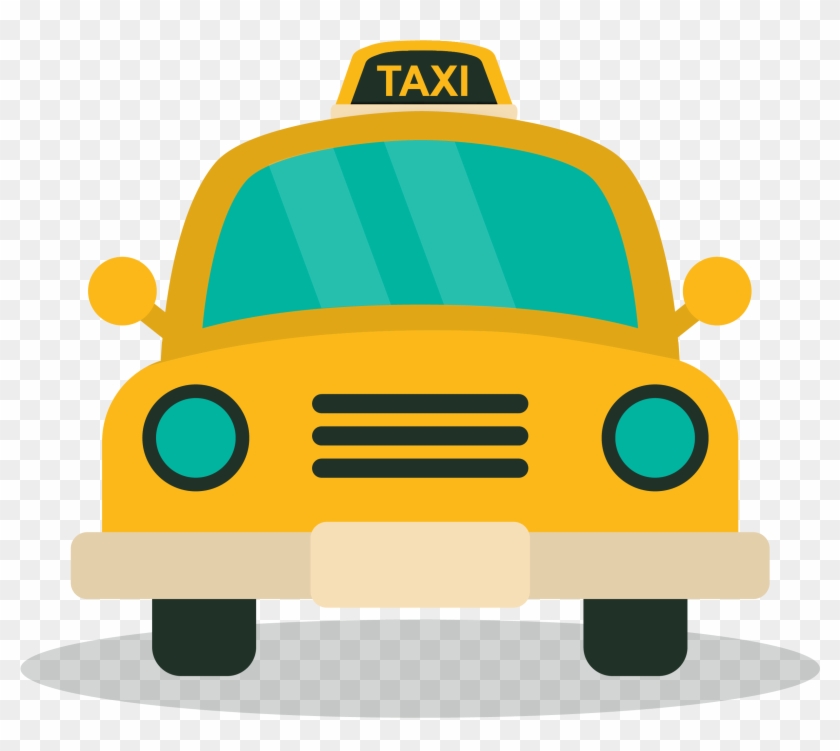 Cartoon Taxi Front View - Taxicab - Full Size PNG Clipart Images Download