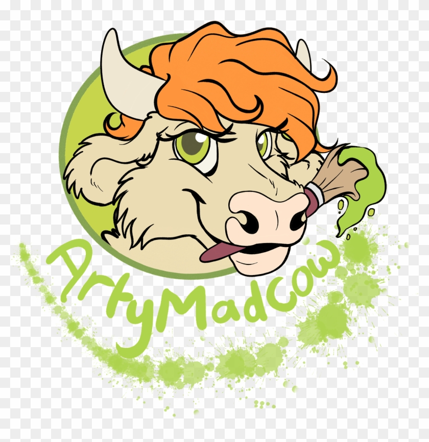Arty Mad Cow - Funny Farm - Full Size PNG Clipart Images Download