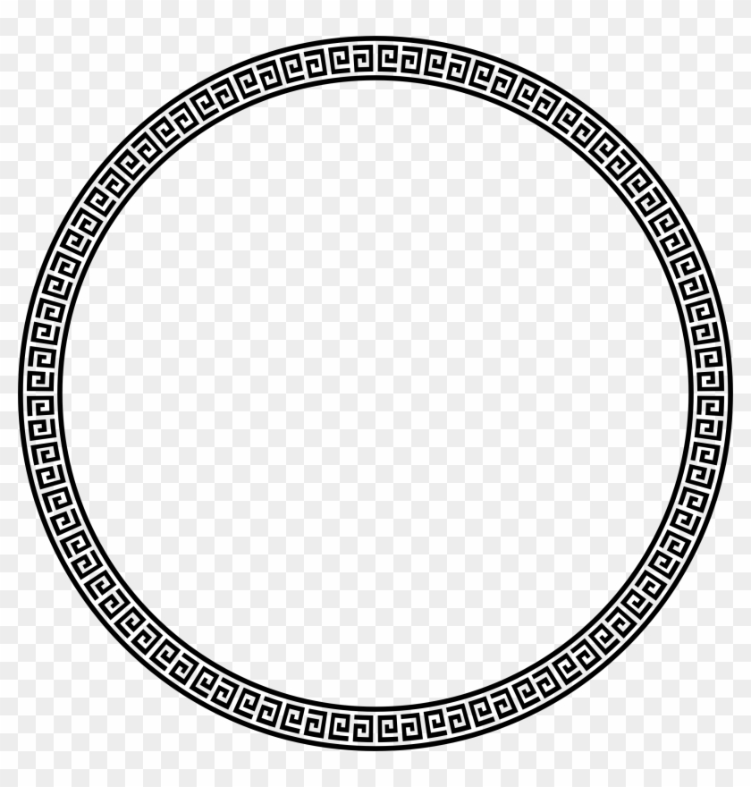 Greek Border Frame - Circle - Full Size PNG Clipart Images Download