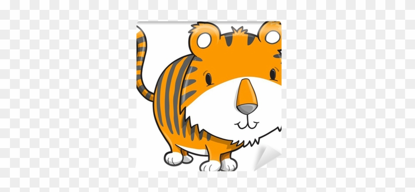 Cute Safari Tiger Cub Vector Illustration Art Wall - Clip Art - Full ...