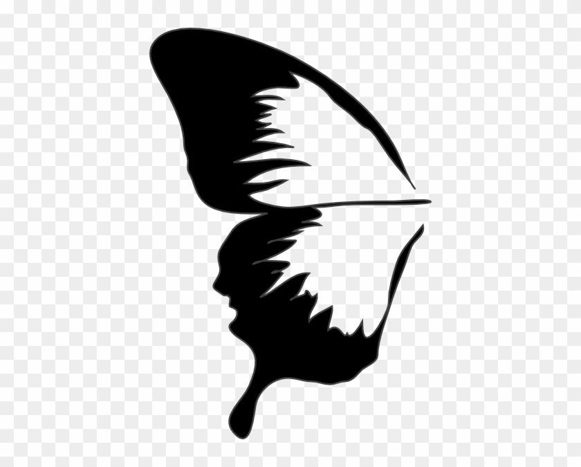 Half Of A Butterfly Clip Art - Stencil Butterfly - Full Size PNG ...