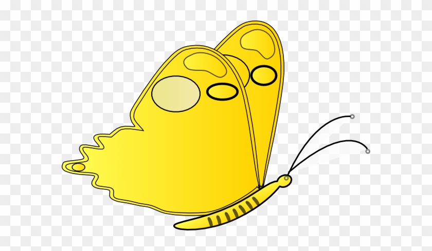 Butterfly Yellow Clip Art - Yellow Flying Butterfly Clipart - Full Size ...