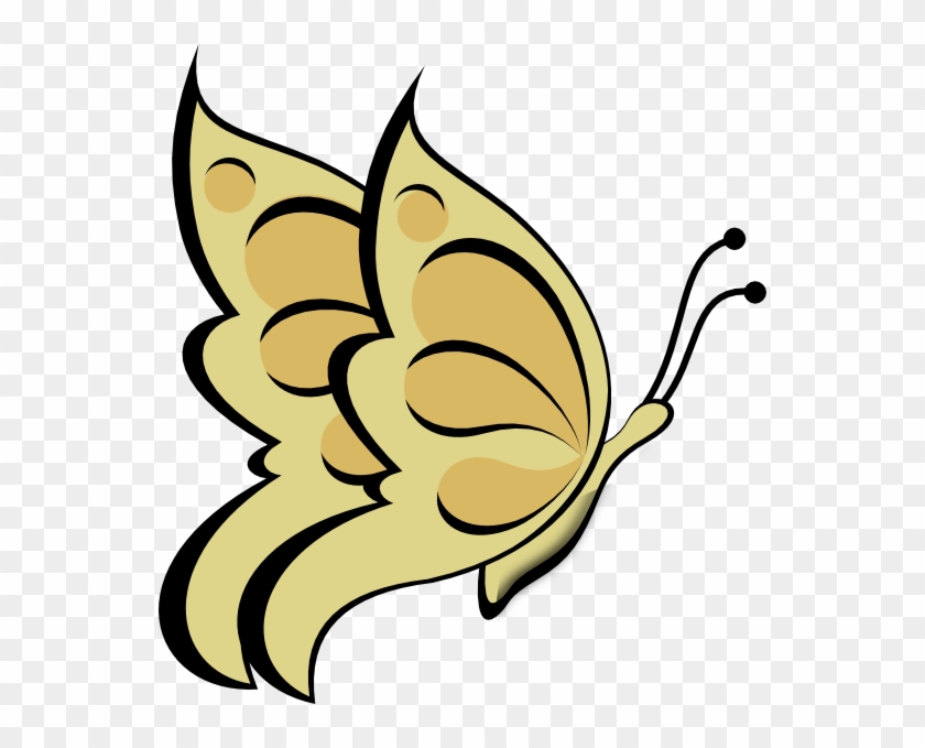 Light Gold Butterfly Clip Art At Clker - Butterfly Clip Art - Full Size ...