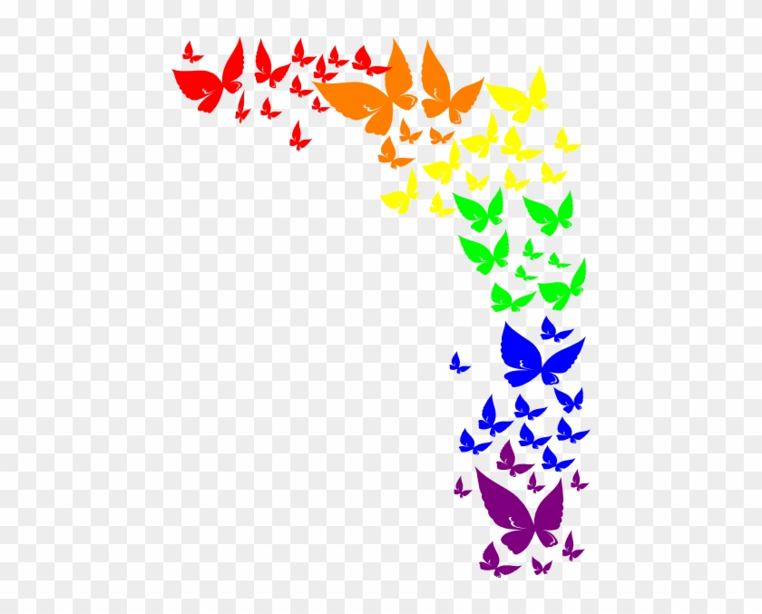 Rainbow Butterfly Cascade Clip Art - Over The Rainbow Mug - Full Size ...
