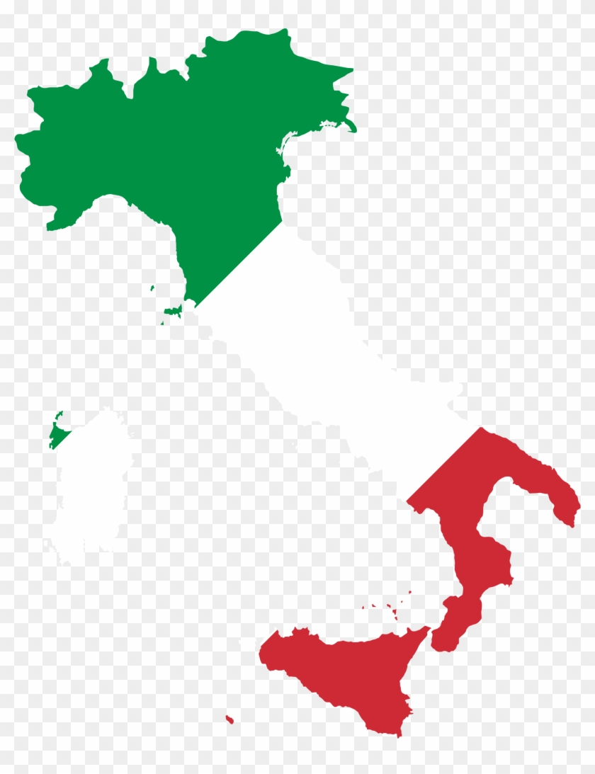 Big Image - Flag Map Of Italy - Full Size PNG Clipart Images Download