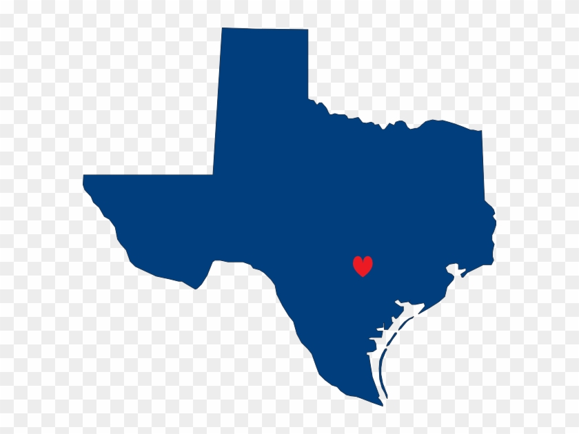 Texas - Outline - Clipart - Texas With Heart On Houston - Full Size PNG ...