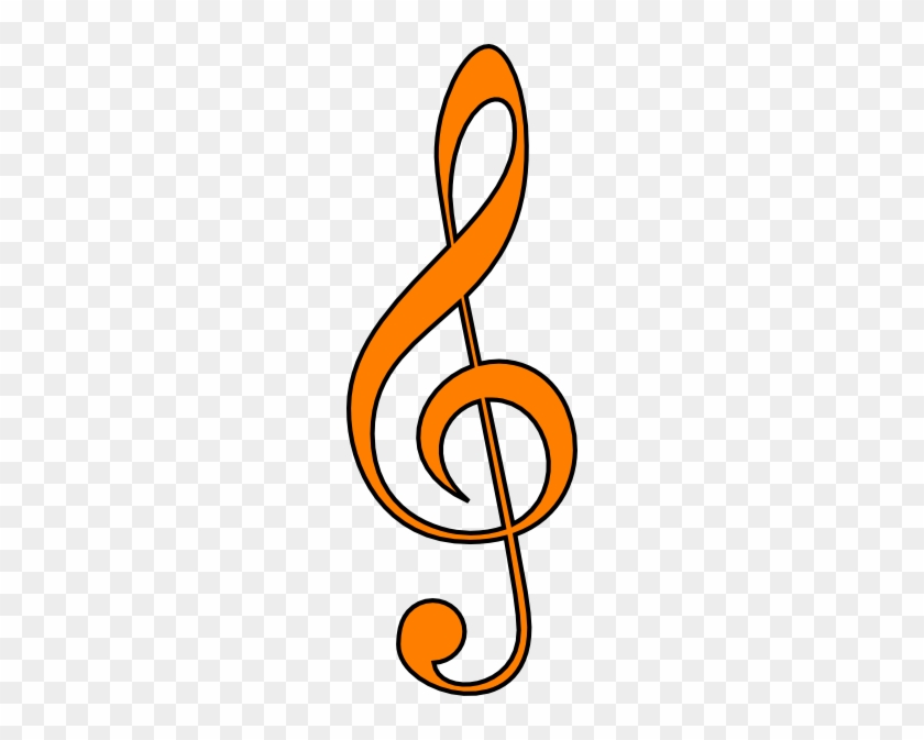 Orange Treble Clef Clip Art At Clker Clipart Cle De - Dobyns Bennett ...