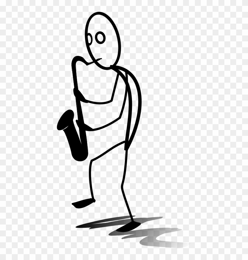 Zazzle Stick Figure Man Saxophone Player Got Chops? - Free Transparent ...