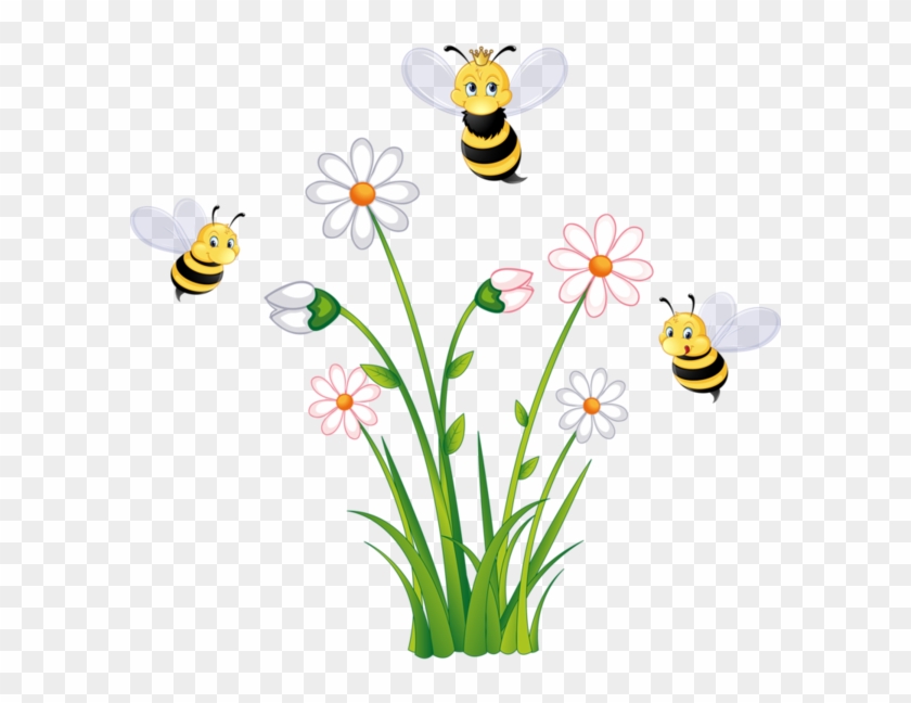 Bees And Flowers Clipart - Full Size PNG Clipart Images Download