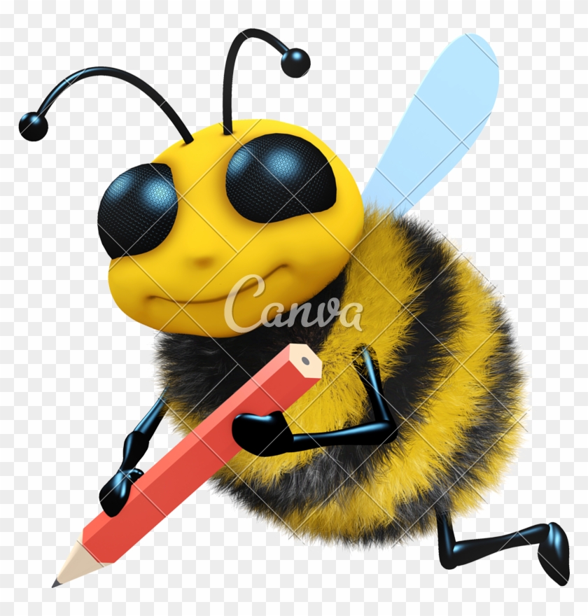 3d Bee Sketches - Bee With Boxing Gloves - Full Size PNG Clipart Images ...