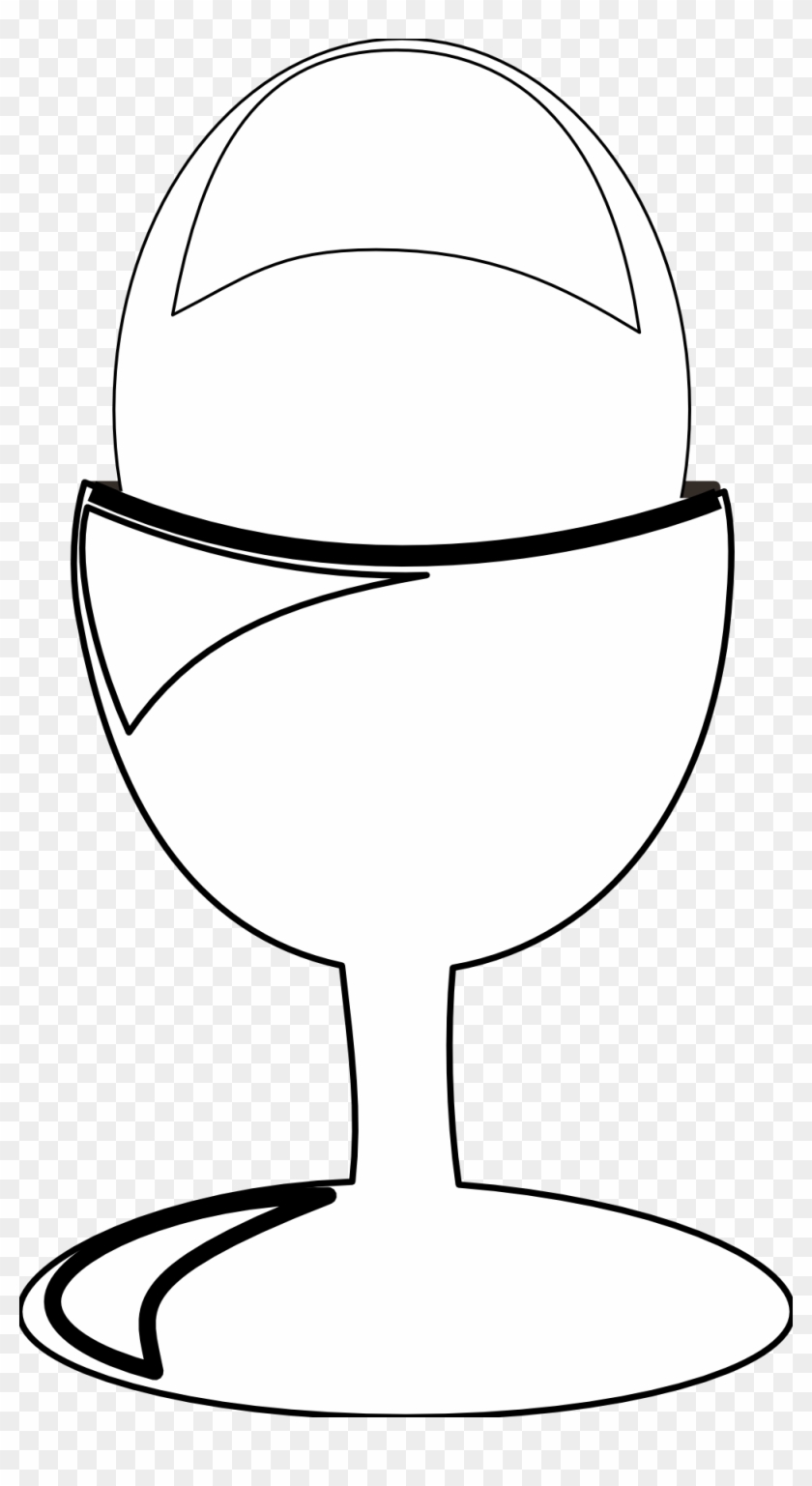 Line Art Black And White Coloring Book Clip Art - Egg Cup - Full Size ...