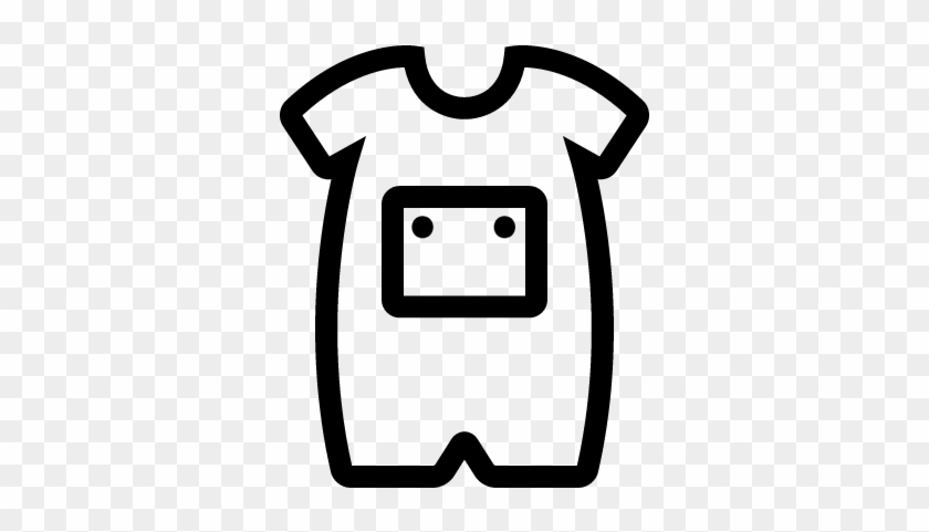 Baby Onesie With Front Pocket Outline Vector - Contorno Biberon - Full ...