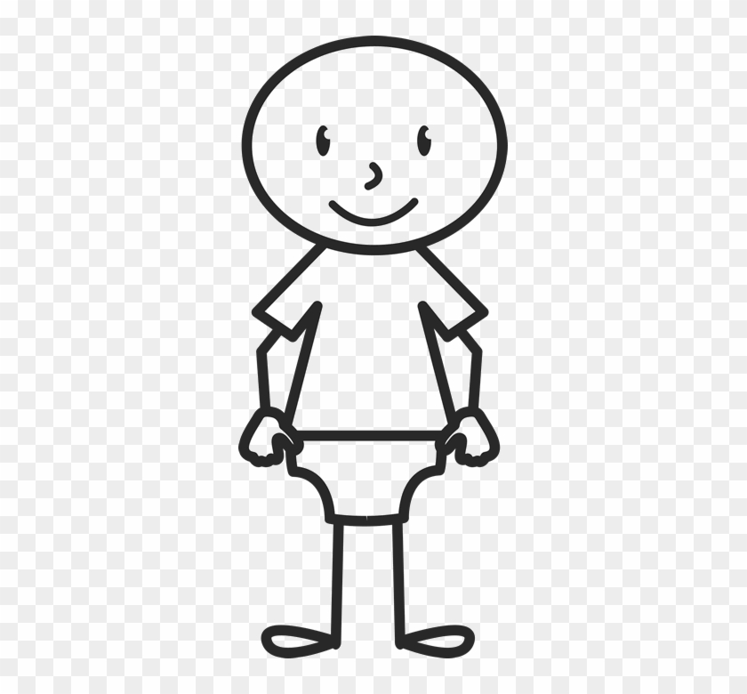 Newborn Baby Rubber Stamp - Stick Figure With Glasses - Full Size PNG ...