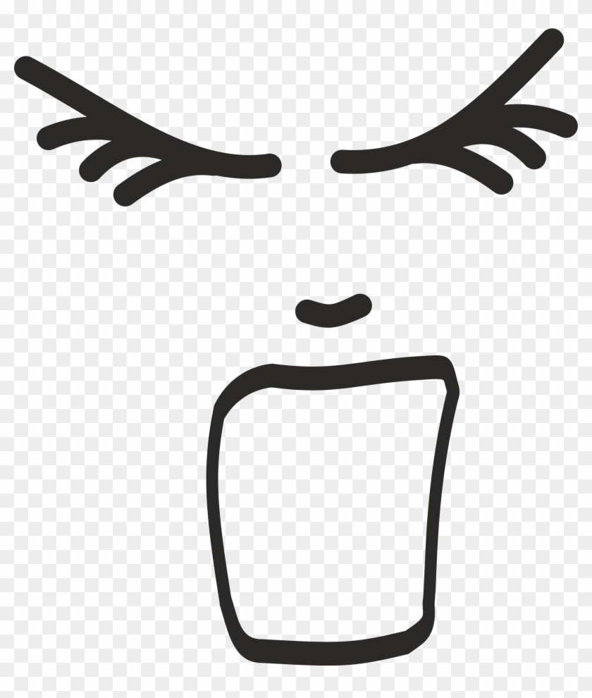 Screaming Face Line Drawing - Screaming Face Clipart - Full Size PNG ...