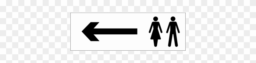 Male And Female Symbol And Arrow Left Washroom Sign - Sign Ladies ...