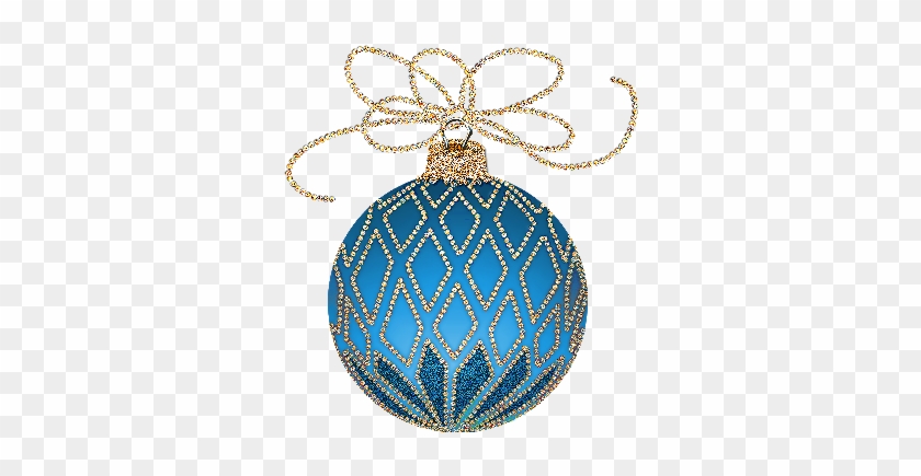 Christmas Ornament Clip Art - Gold And Blue Christmas Ornaments - Full ...