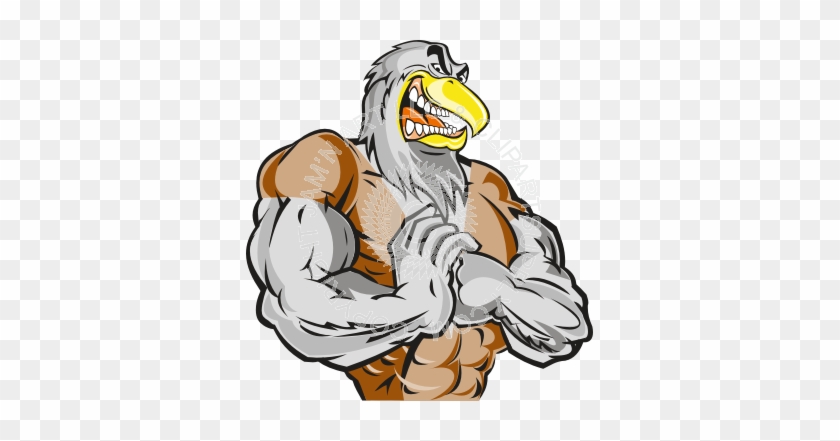 Eagle Clipart Muscle - Cartoon Eagle With Muscles - Full Size PNG ...