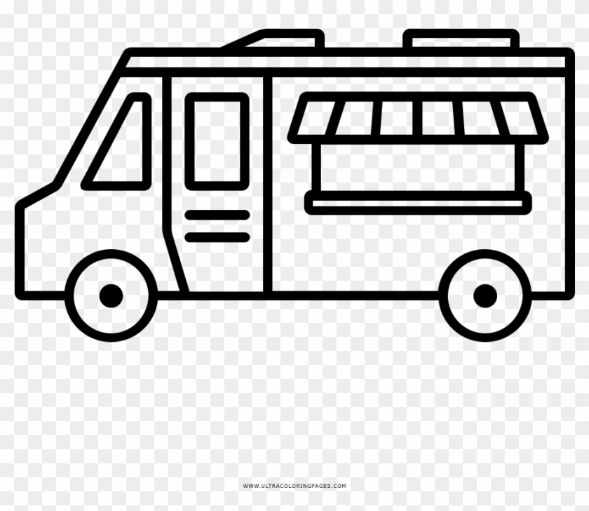 Food Truck Coloring Page - Food Truck Drawing Simple - Full Size PNG ...