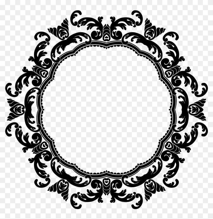 Floral Circle Border Png Image - Black Circle Border Png - Full Size ...