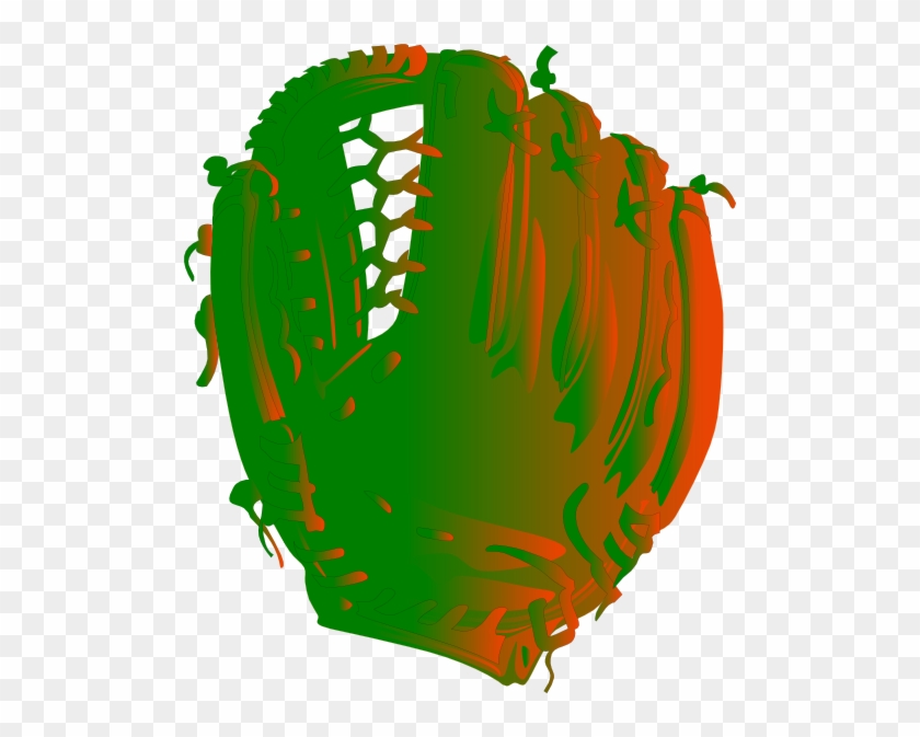 Green And Orange Glove Clip Art At Clker - Vintage Baseball And Glove ...
