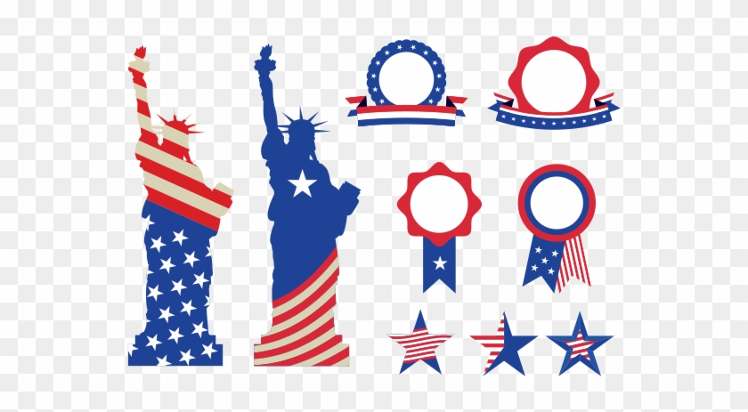 Usa Symbols And Badges Free Vector And Png - Statue Of Liberty - Full ...