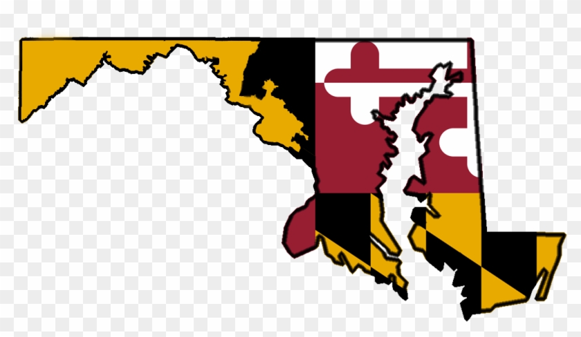 Flag-map Of Maryland - Maryland Flag And State - Full Size PNG Clipart ...