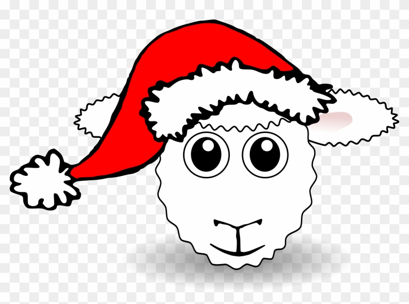 Sheep Face Cartoon With Santa Hat Scalable Vector Graphics - No ...