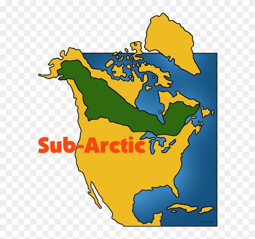 Native Americans Clip Art By Phillip Martin, Sub Arctic - Subarctic Map ...