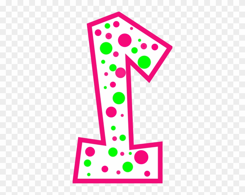 Number 1 Pink And Green Polkadot R Clip Art At Clker - Green - Full ...