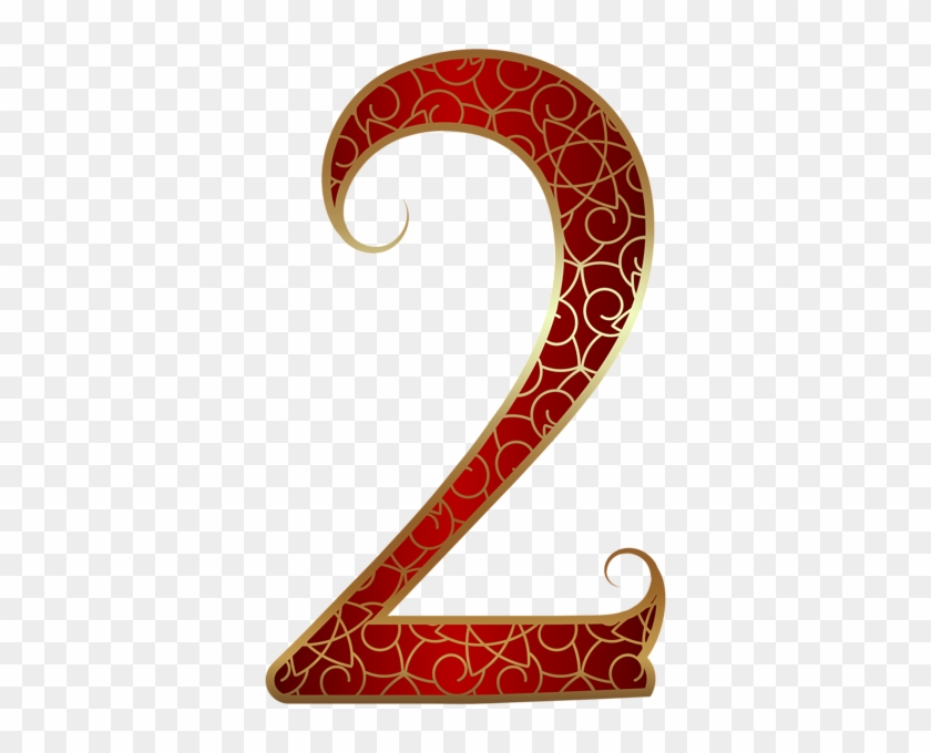 Gold Red Number Two Png Clip Art Image Clipart Decorative - Numbers ...